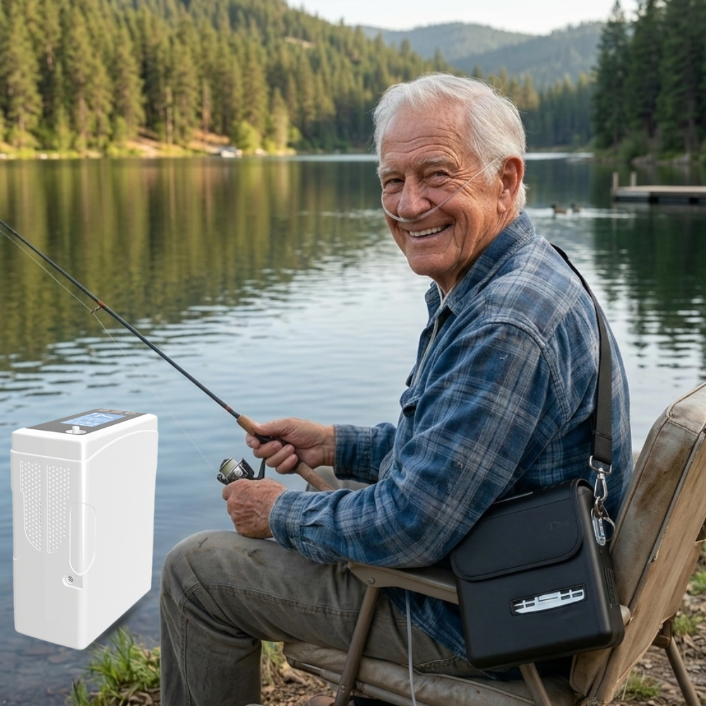 Lightweight 1-8L Portable Oxygen Concentrator | 8 Hours Battery | 93% ...