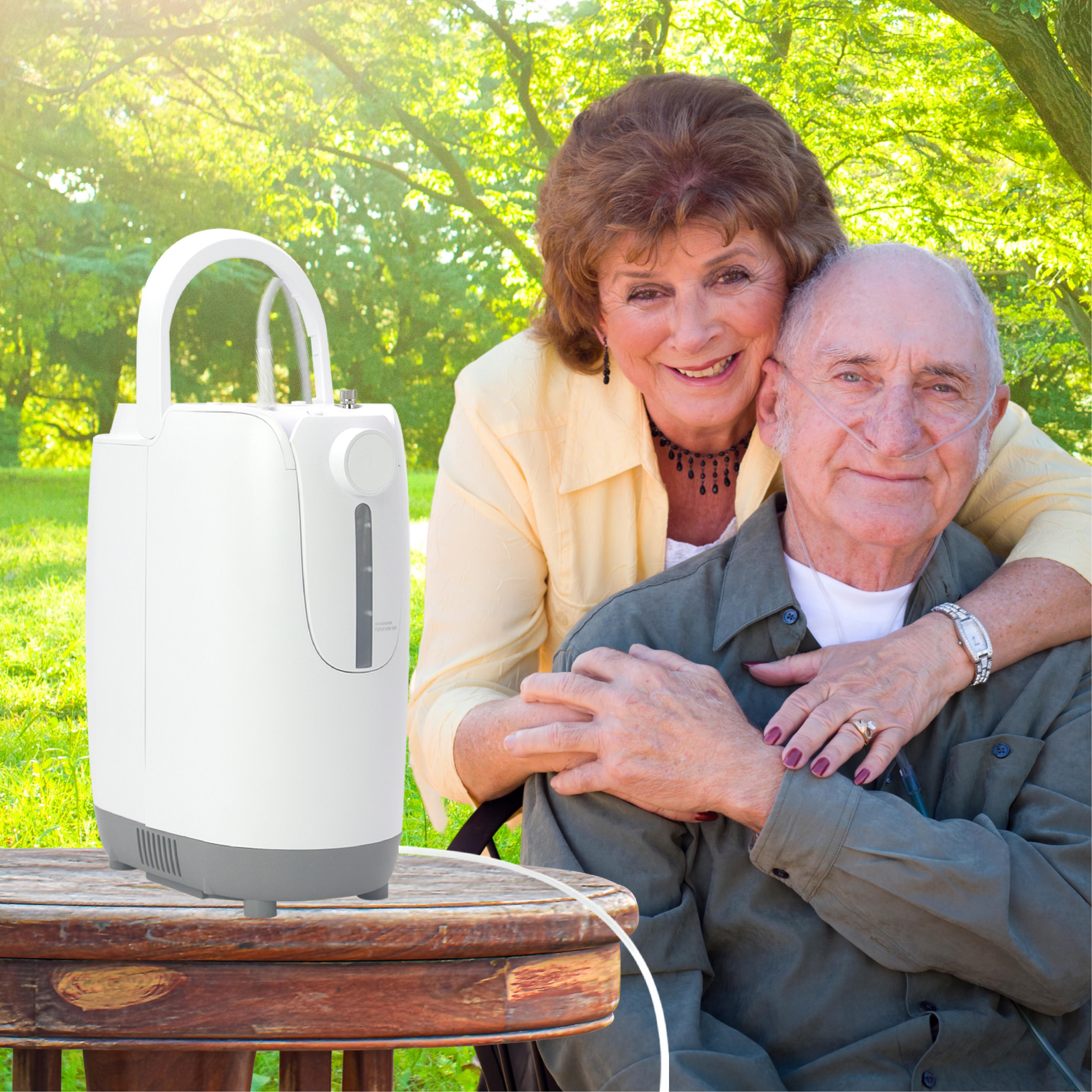 Portable 1-7L Continuous Flow Oxygen Concentrator | 4 Hours Battery ...